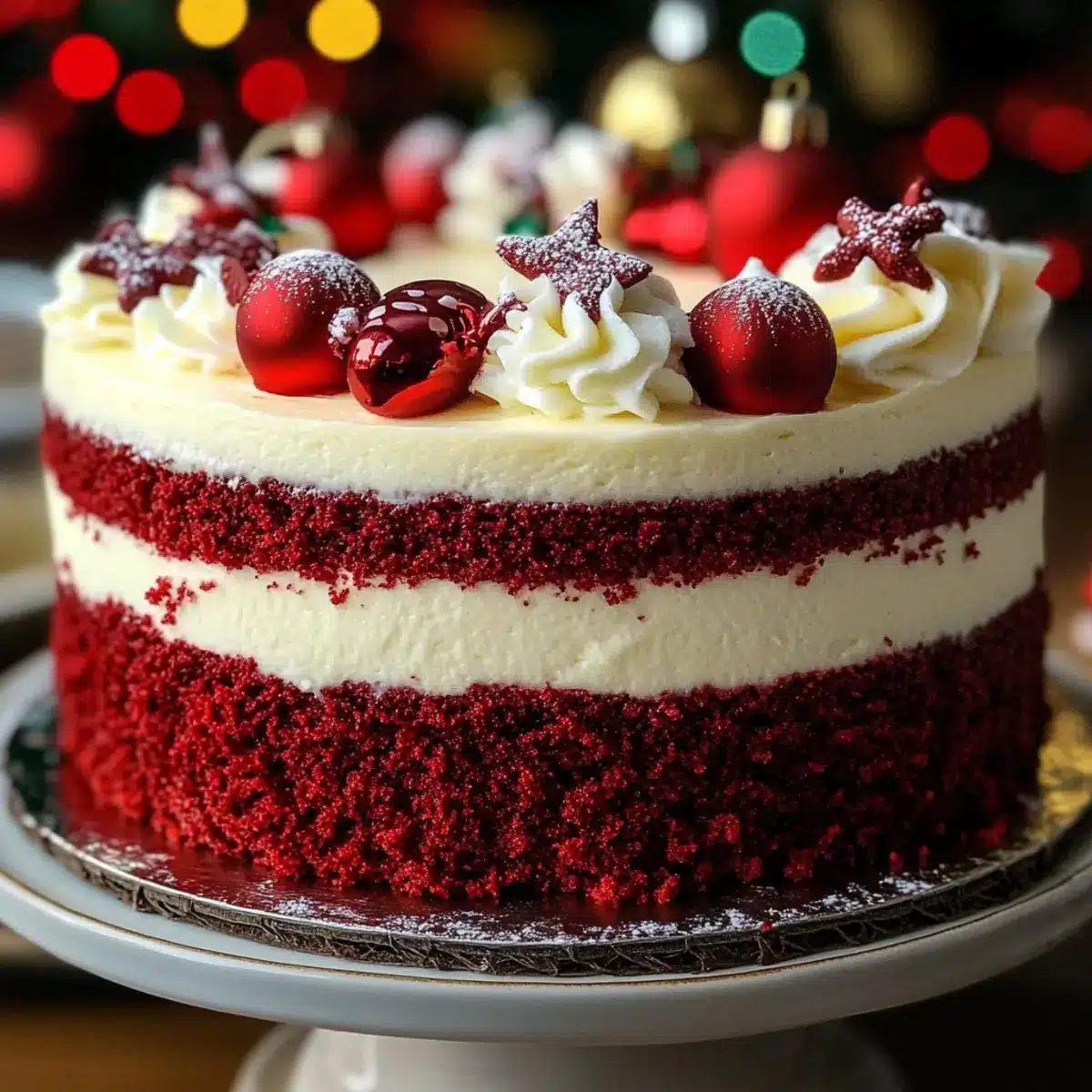 Irresistible Christmas Red Velvet Cheesecake for Festive Joy